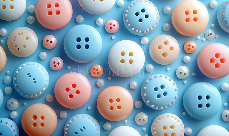 Various Colored Buttons on Blue Background. Stock Image - Image of ...