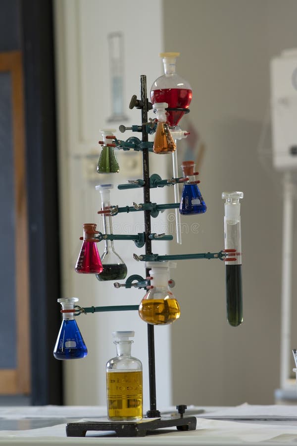 Various Colored Chemical Solution Inside Flask into Chemistry ...