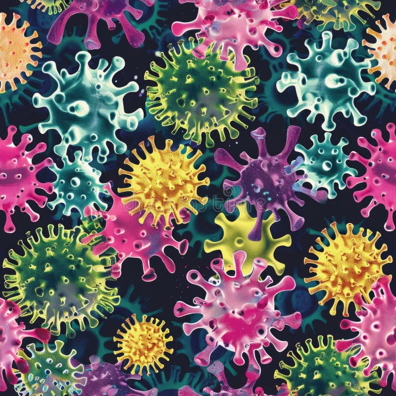 Various Colored Germs on a Dark Backdrop. Suitable for Medical Concepts ...