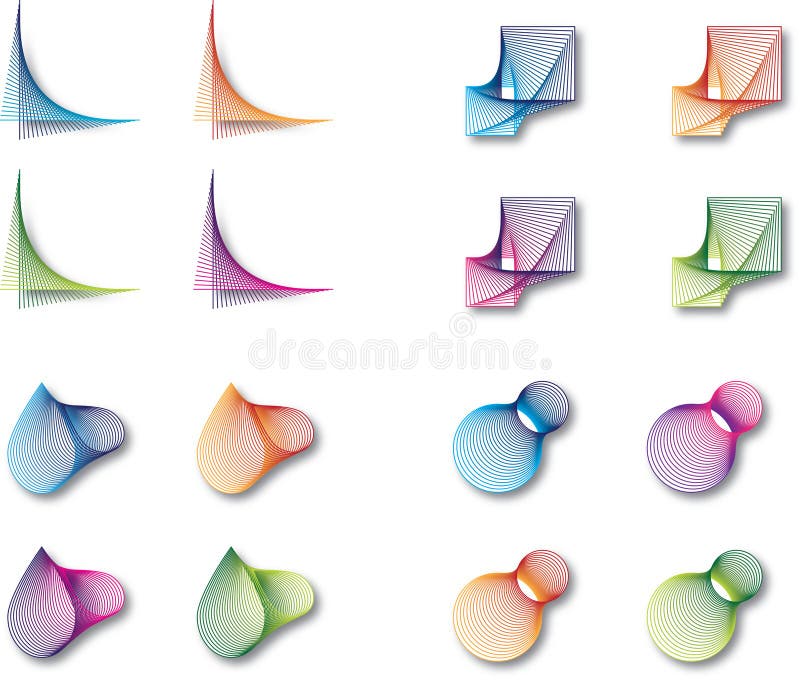 Various colored line logos stock illustration. Illustration of isolated ...