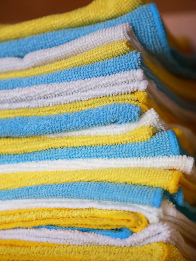 Various Colored Microfiber Cloths Stock Photo - Image of home, macro ...