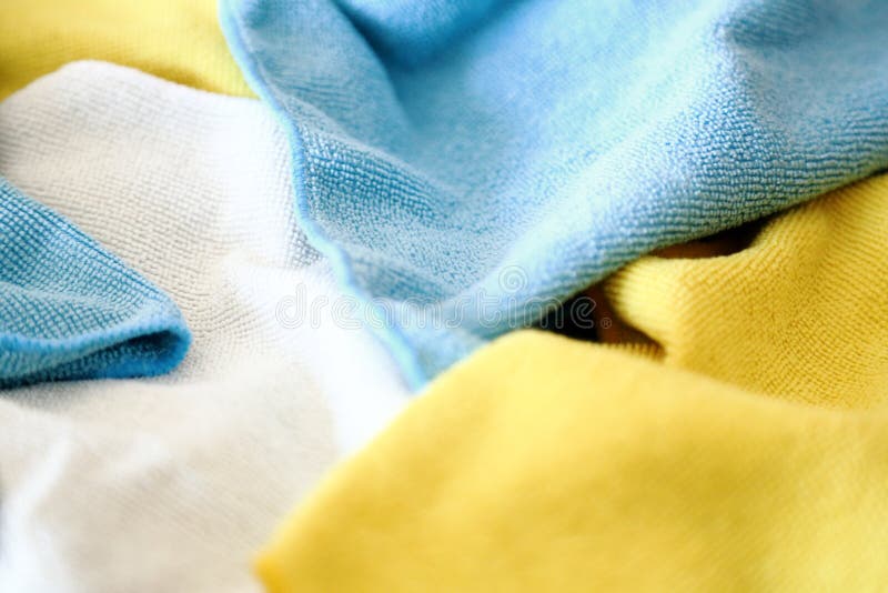 Various Colored Microfiber Cloths Stock Photo - Image of equipment ...