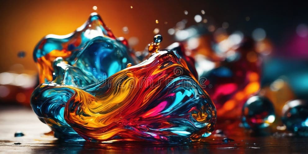 Various Colored Objects Made of Abstract Liquid. Stock Illustration ...