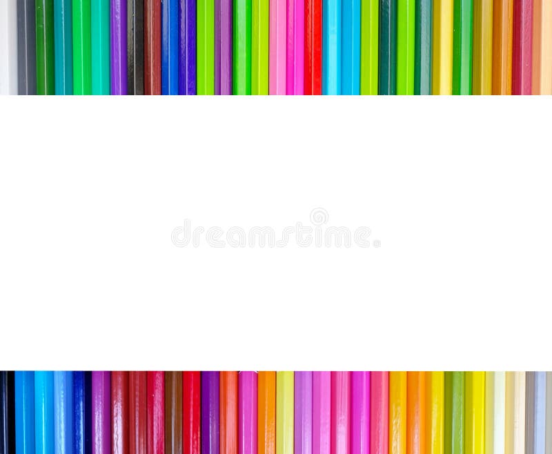 Various Colored Pencils on a White Background Line Up Beautifully and ...