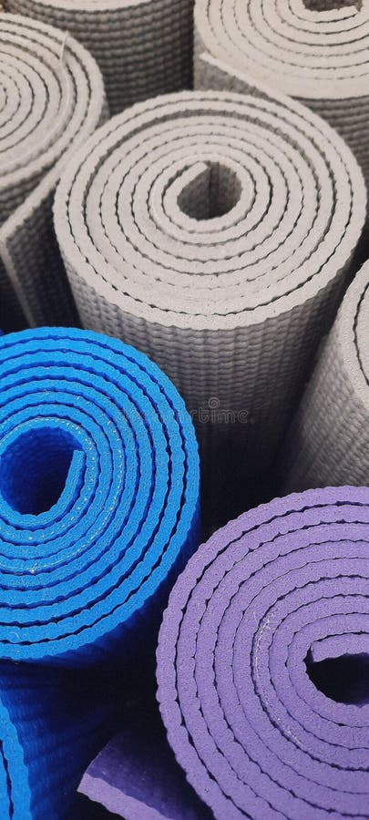 Colorful Rolled Rubber Mats Stock Image - Image of comfort, healthy ...