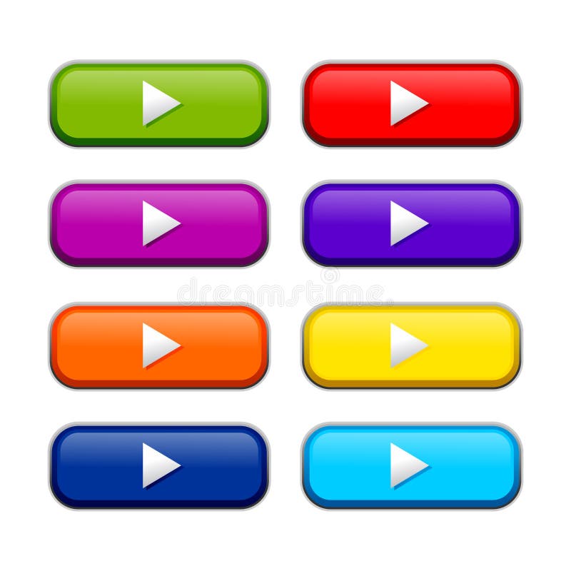 Various Colored Rounded Box Web Buttons Stock Vector - Illustration of ...