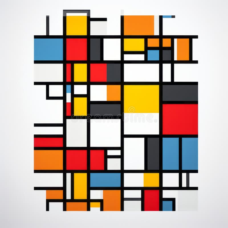 Geometric Design of Colourful Squares Inspired by Iconic Art Stock ...