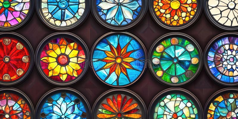 Stained Glass Windows stock image. Image of architecture - 378060335