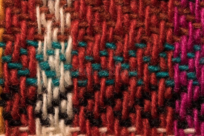 Various Colored Wool Threads Tissue Pattern Macro Closeup Stock Image ...