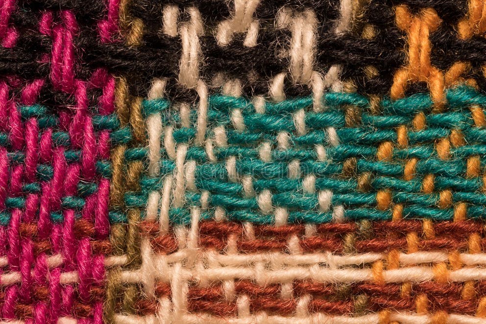 Various Colored Wool Threads Tissue Pattern Macro Closeup Stock Photo ...