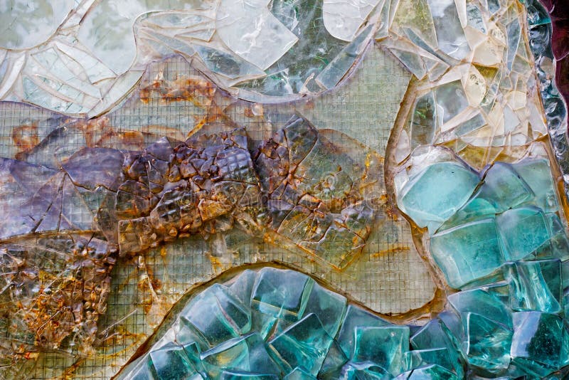 Various Colorful Abstract Decorative Glass Wall Stock Photo - Image of ...