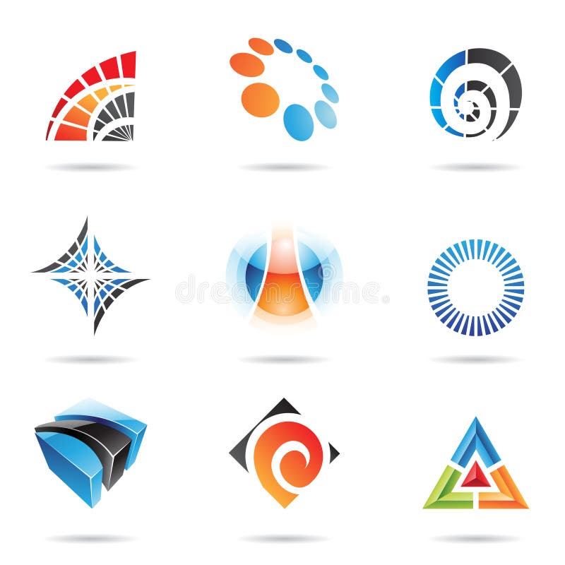 Various Colorful Abstract Icons, Set 5 Stock Vector - Illustration of ...