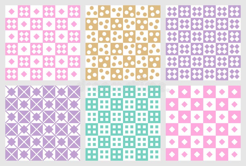 Various Colorful Check Patterns Stock Vector - Illustration of fabric ...