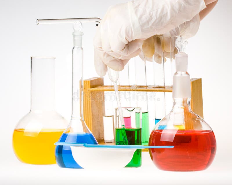 Flasks in laboratory stock image. Image of flasks, hospital - 54602811