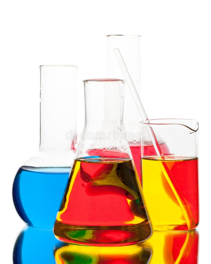Various colorful flasks stock photo. Image of healthcare - 5461320