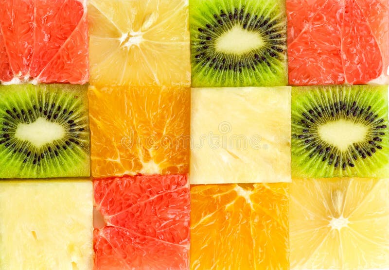 Various fruit pieces stock image. Image of green, pieces - 109334117