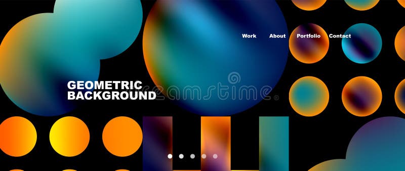 Various Colorful Geometric Shapes Abstract Web Template with Gradients ...