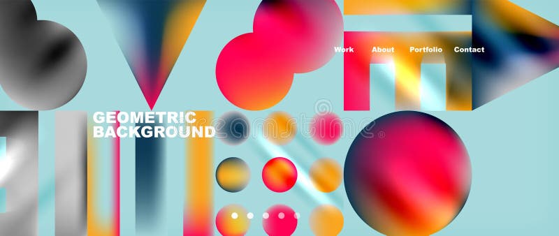 Various Colorful Geometric Shapes Abstract Web Template with Gradients ...