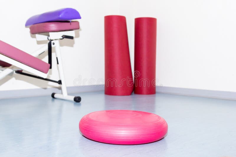 Colorful Gymnastics Material for Exercises at the Physiotherapist Stock ...