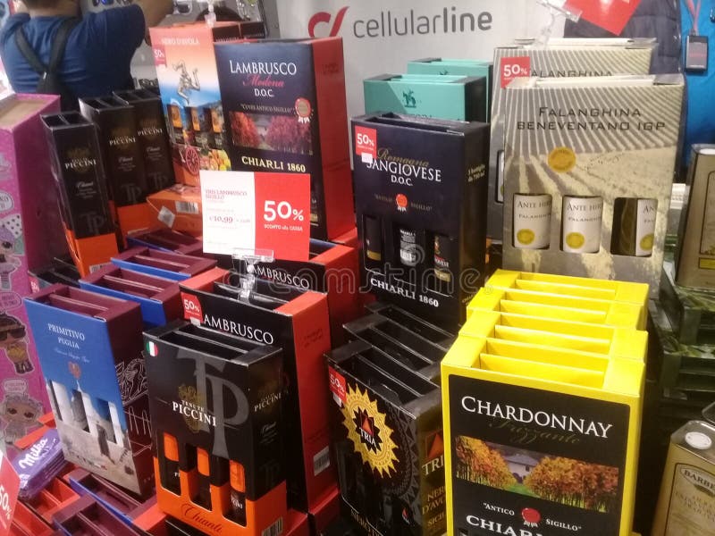 Various Colorful Packages and Boxes with Bottles of Alcoholic Beverages ...