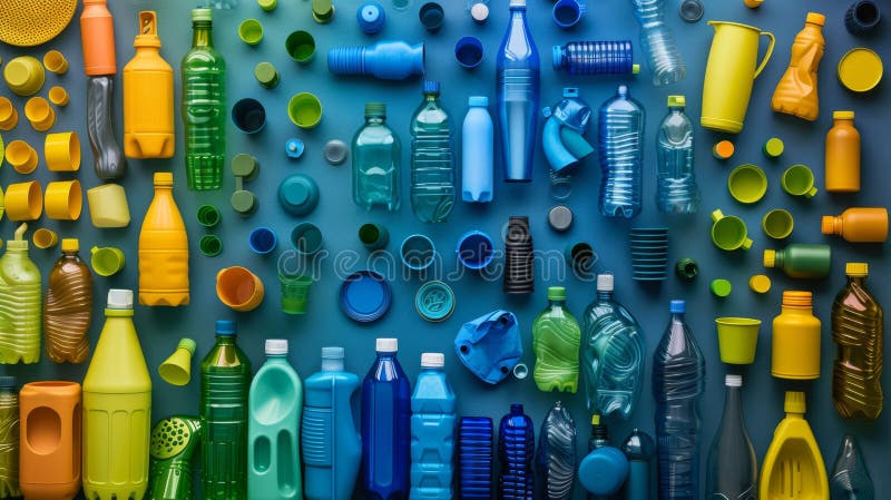 The Colorful Plastic Bottles.AI Generated Image Stock Photo - Image of ...