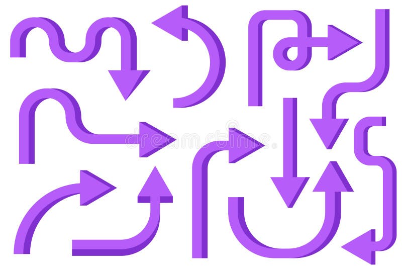 Various Colorful Playful Arrow Set Stock Illustration - Illustration of ...