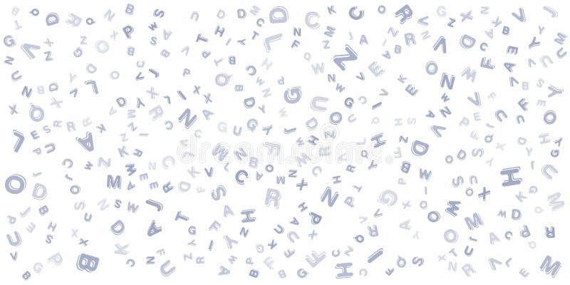 Various Colorful Random Randomly Placed, Sized and Oriented Letters ...