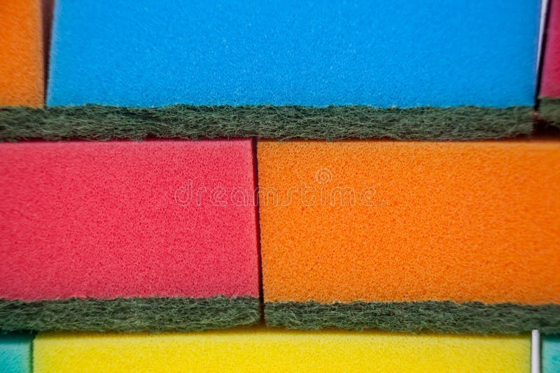 Various Colorful Sponge Pads Stock Image - Image of colorful, plastic ...