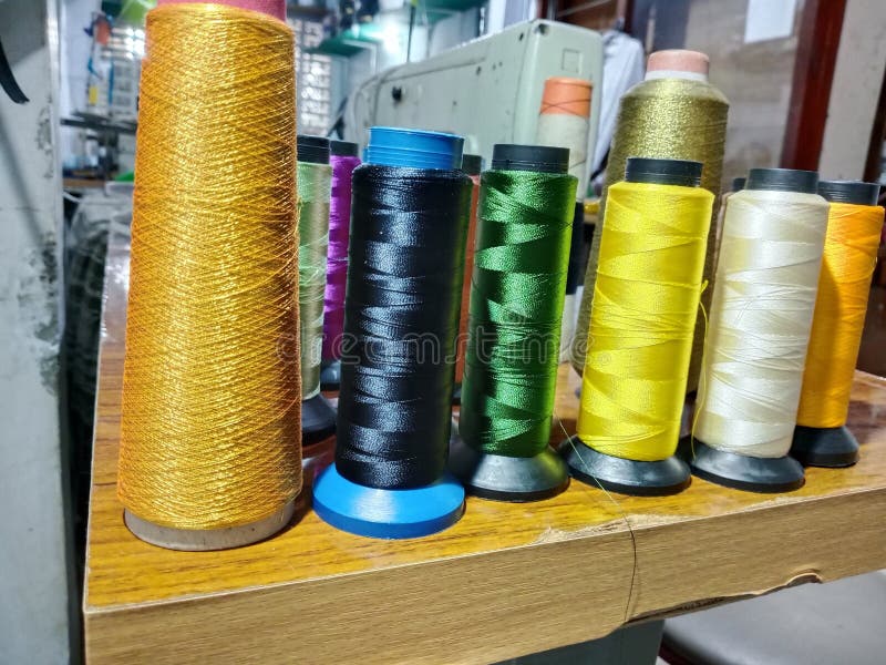 Various Colors of Embroidery Thread on the Table Stock Image - Image of ...