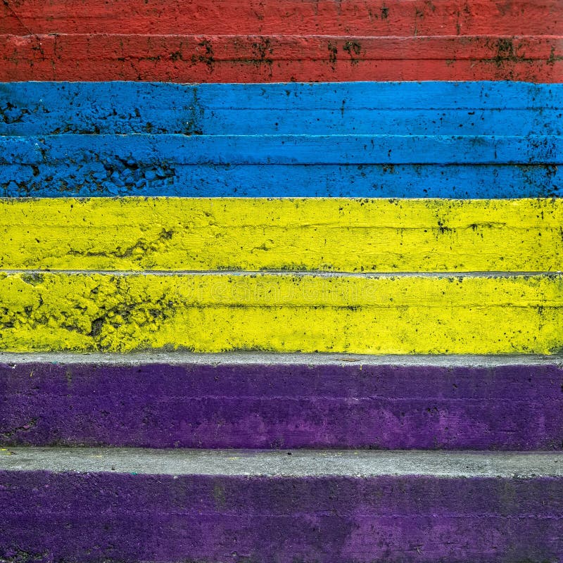 Various Colors Painted Concrete Stairs Pattern. Stock Photo - Image of ...