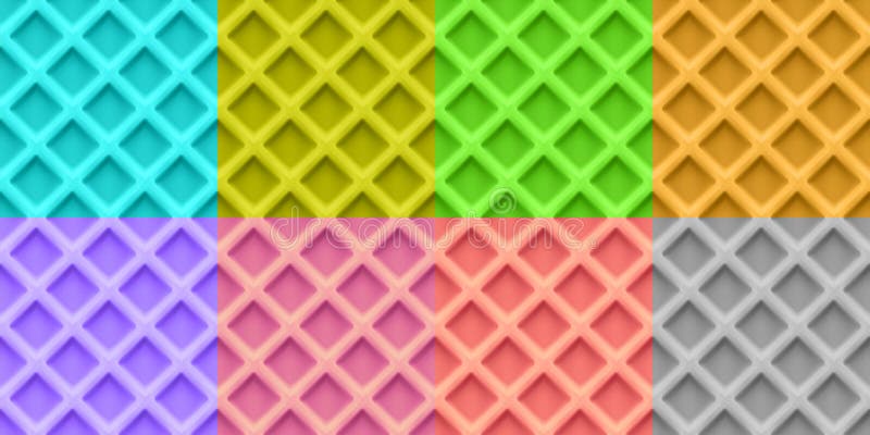 Various Colors Realistic Waffle Designs in Set Stock Vector ...