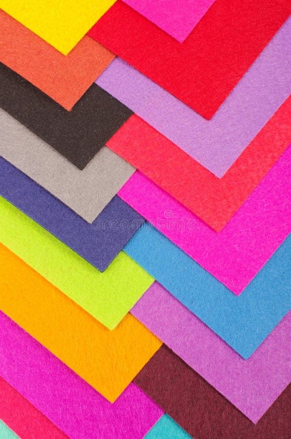 Various Colors Square Felt Samples for Textile Design Stock Photo ...