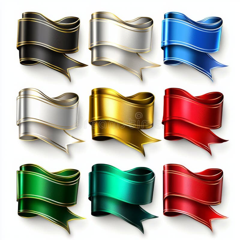 Various Colors and Styles of Banderols Stock Photo - Image of flag ...