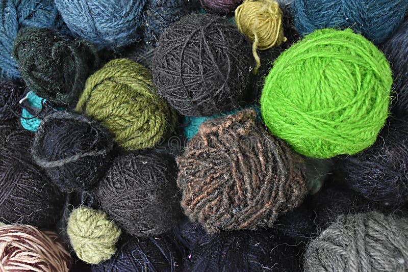 Various Colors and Textures of Wool Stock Photo - Image of ball, string ...