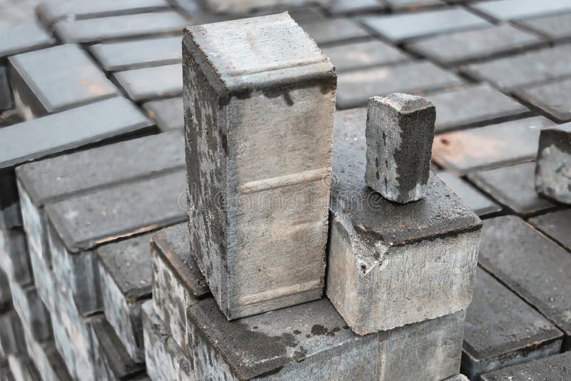 Blocks of Concrete Stacked on a Construction Site during the Day ...