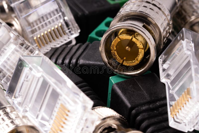 Various Connectors for Coaxial and Twisted Pair Cable, for Video Signal ...