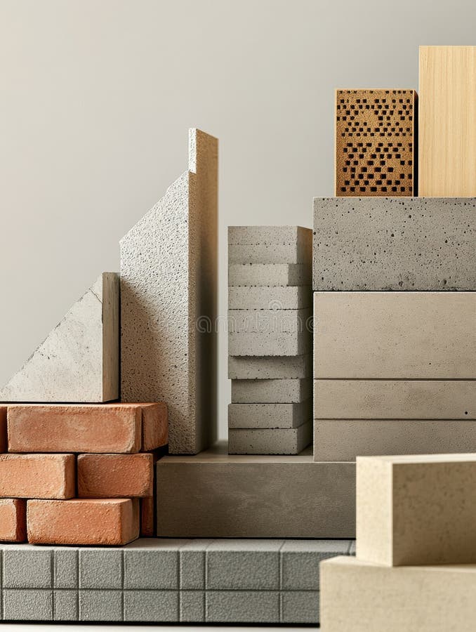 Various Construction Materials Arranged in an Artistic Stack Ideal for ...