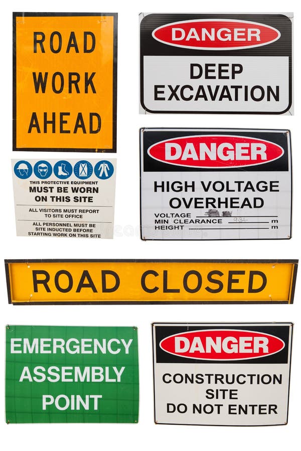 Construction Health Safety Danger Warning Signs Stock Image - Image of prohibition, rules: 22637921