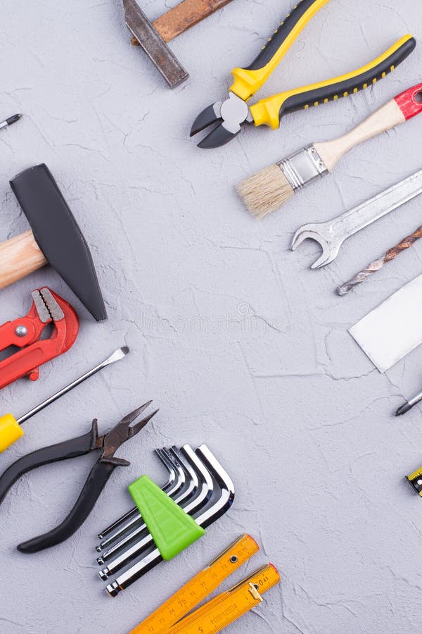 Various Construction Tools Background. Repair Concept. Stock Photo ...