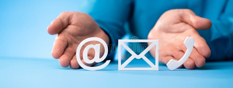 Various Contact Us Methods. White Phone, Email Stock Image - Image of ...