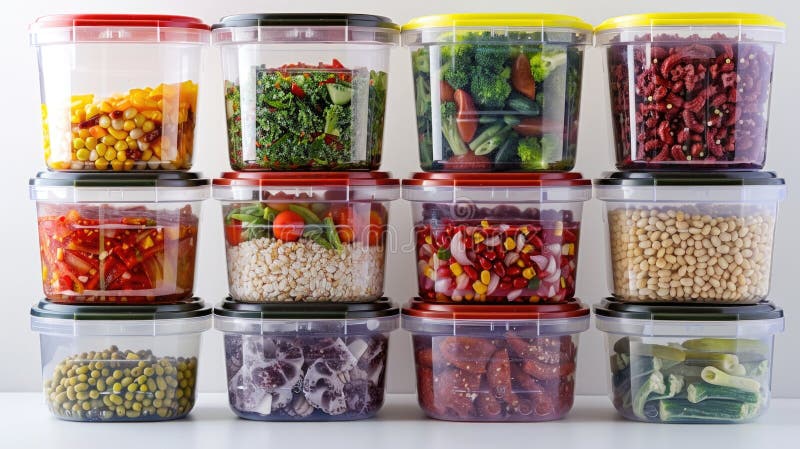 Various Containers Filled with Different Types of Food. Suitable for ...