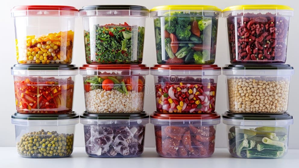 Various Containers Filled with Different Types of Food. Suitable for ...