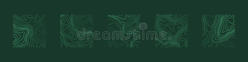 Various Contour Topographic Maps Vector Collection Panoramic Abstract ...