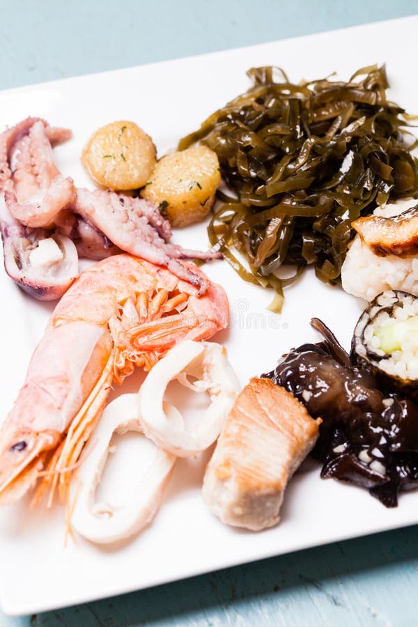 Various Cooked Seafood stock photo. Image of cuisine - 95976792