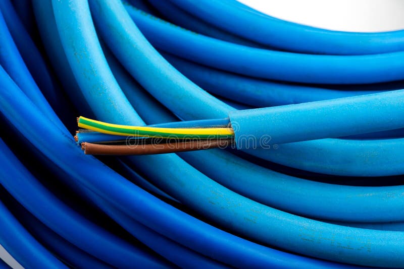 Various Copper Electrical Wires Isolated on White Background ...