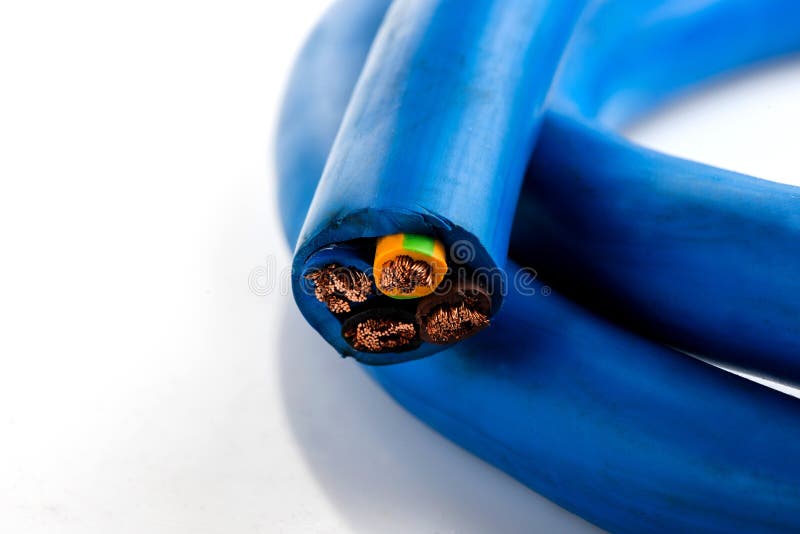 Various Copper Electrical Wires on White Background. Electrical Wire on ...