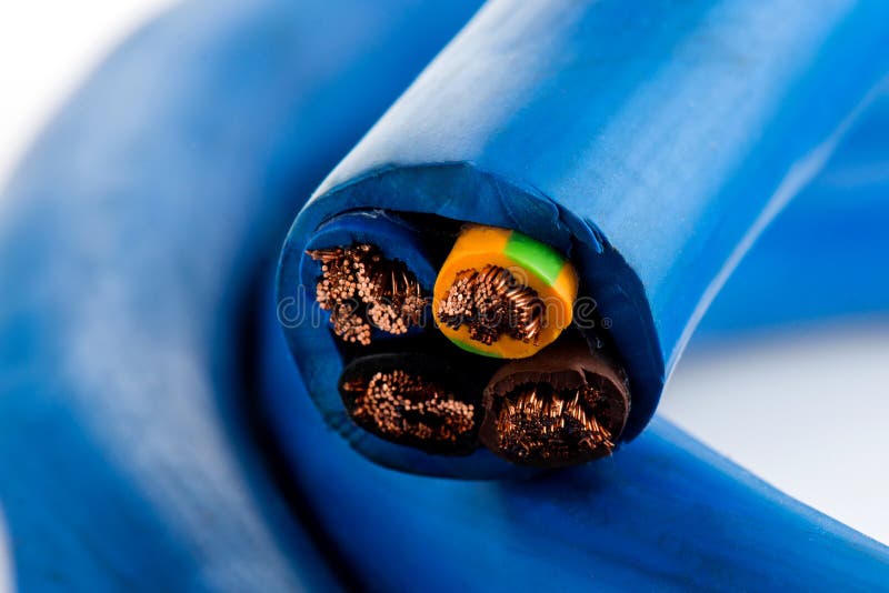 Various Copper Electrical Wires on White Background. Electrical Wire on ...