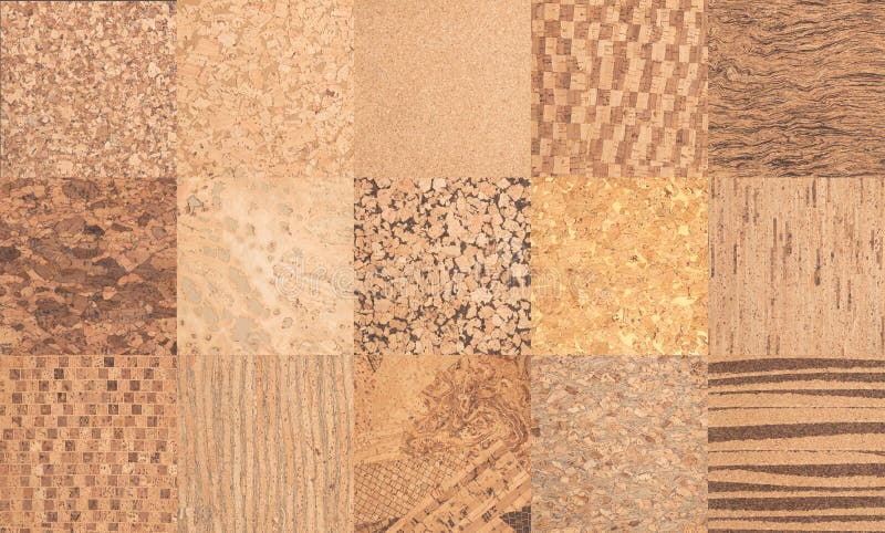 Various Cork Textures, Natural Cork Samples Stock Illustration ...