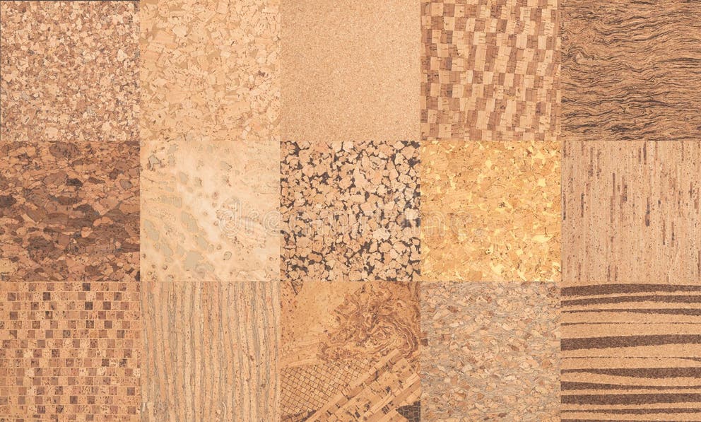Various Cork Textures, Natural Cork Samples Stock Illustration ...