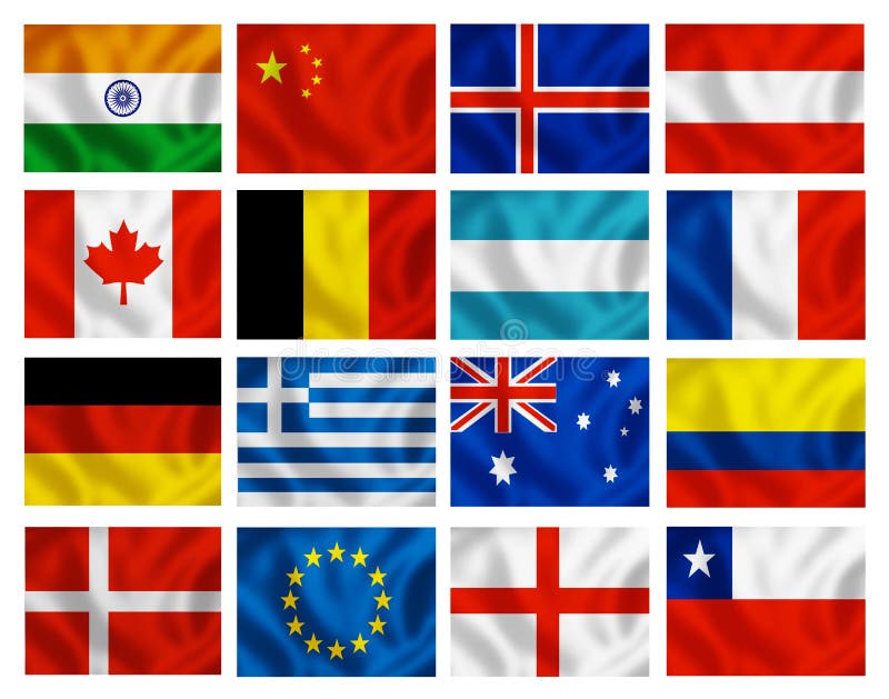 Various Country Flags stock illustration. Illustration of republic ...